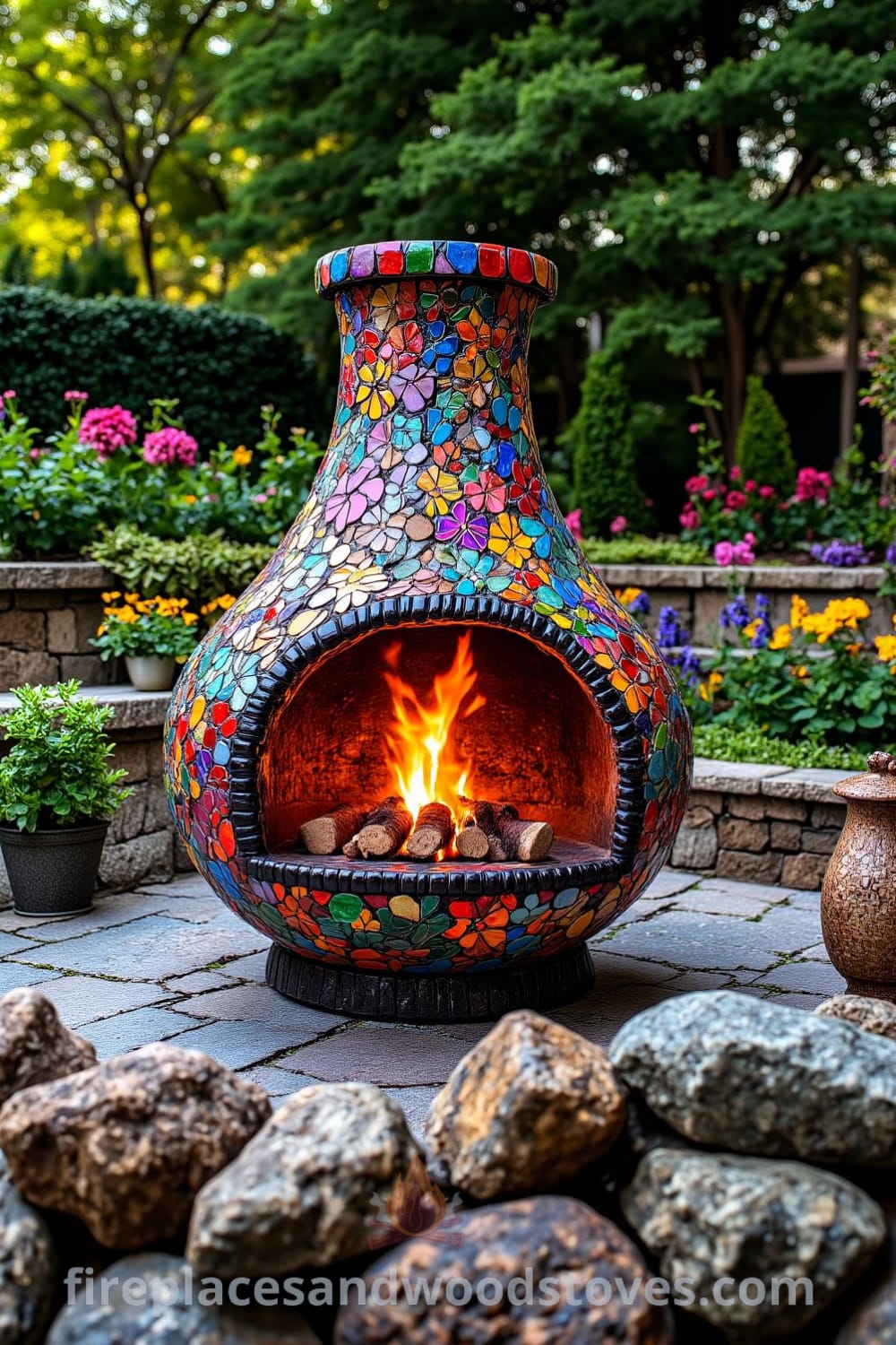 Transform Your Outdoor Space: 20 Bohemian Mosaic Firepit Fireplace ...